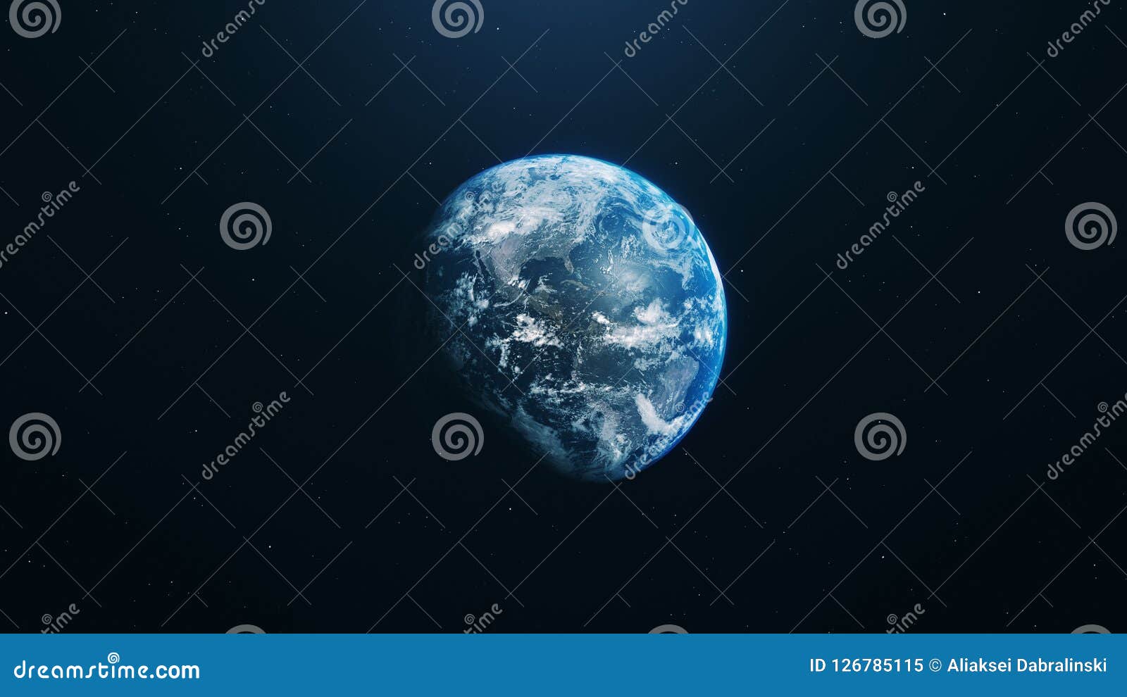 Blue Realistic Glow Earth in Open Space Stock Image - Image of global ...