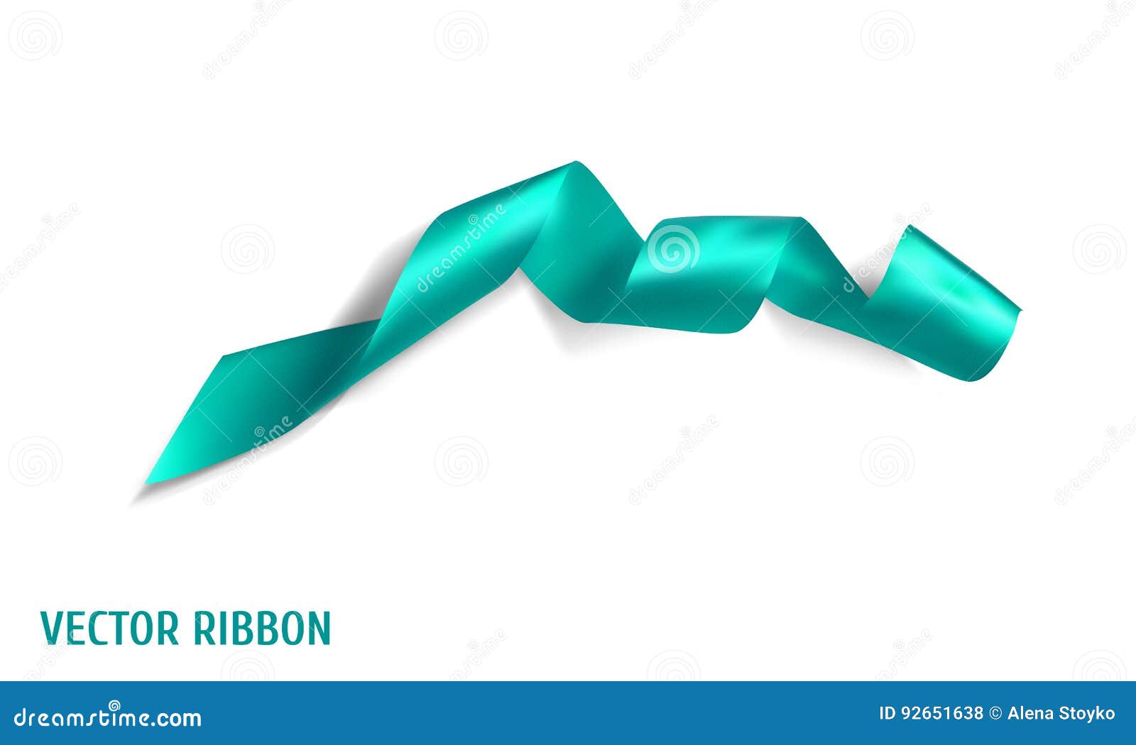 Blue Realistic Silk Vector Ribbon Stock Vector - Illustration of ...