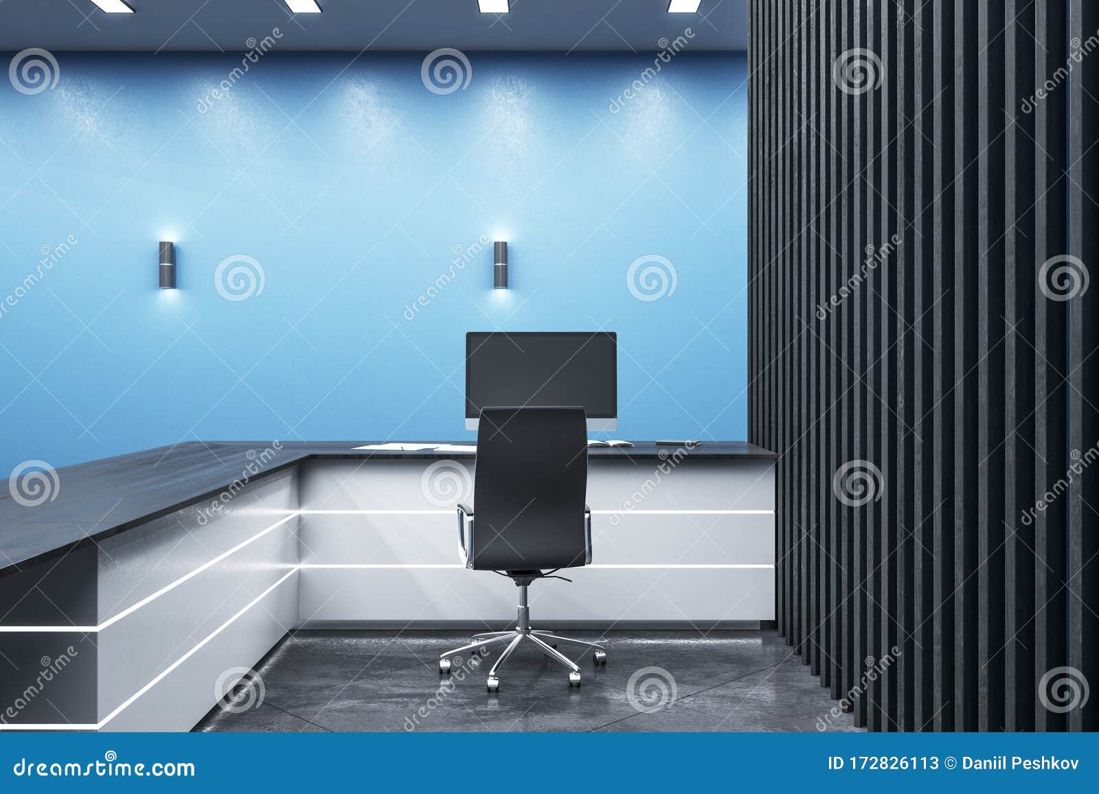 Blue Reception Desk Stock Photography | CartoonDealer.com #75930182