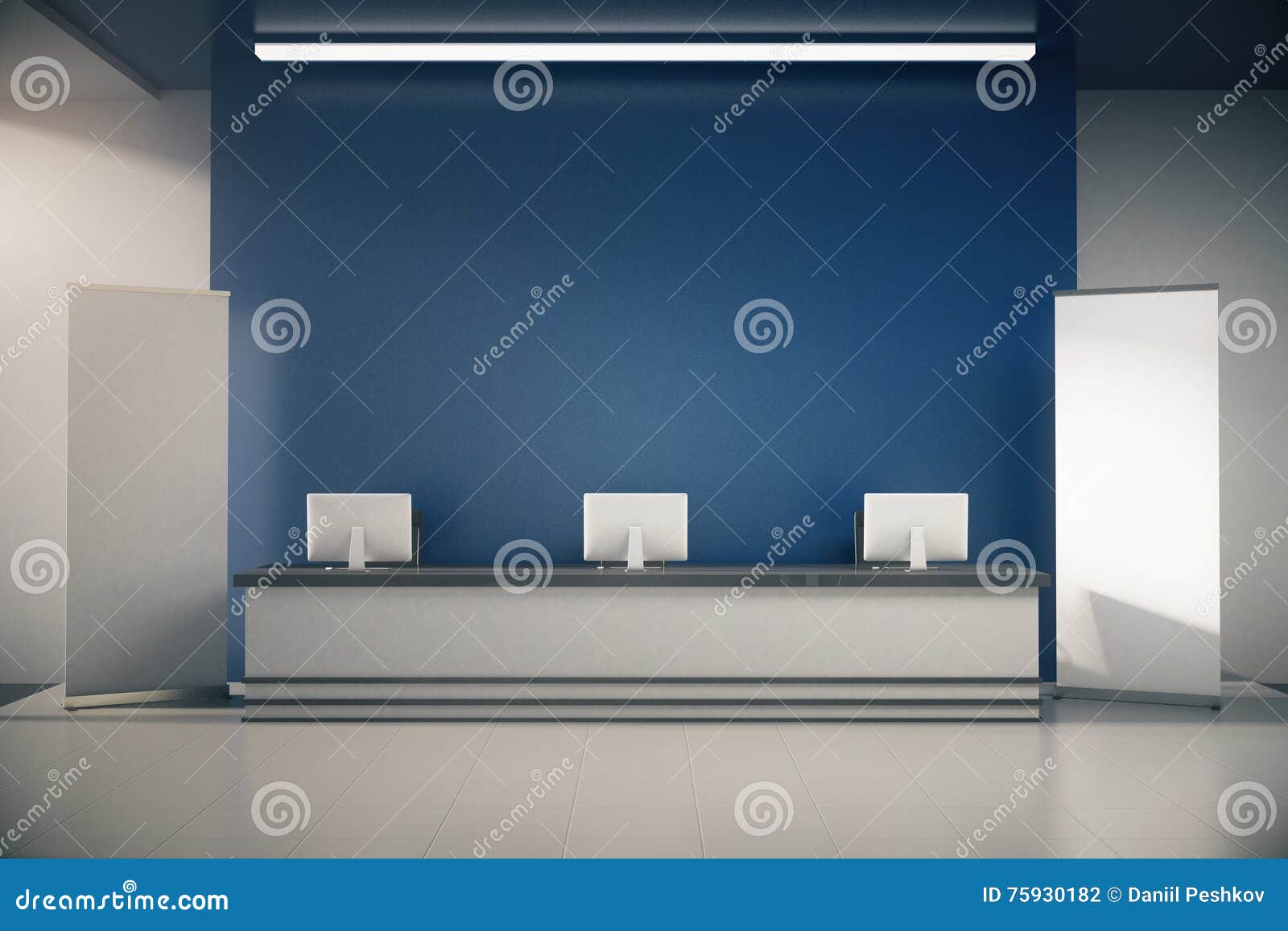 Blue Reception Desk Stock Photography | CartoonDealer.com #75930182