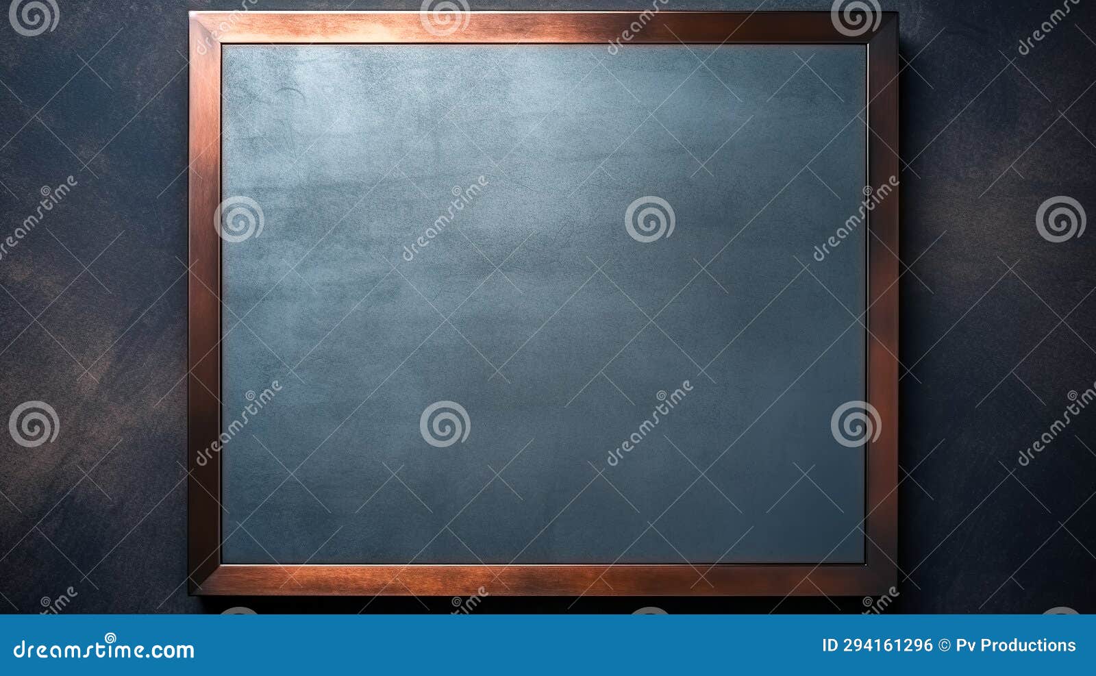 Blue Rectangle in a Bronze Frame, Geometric Background with Space for ...
