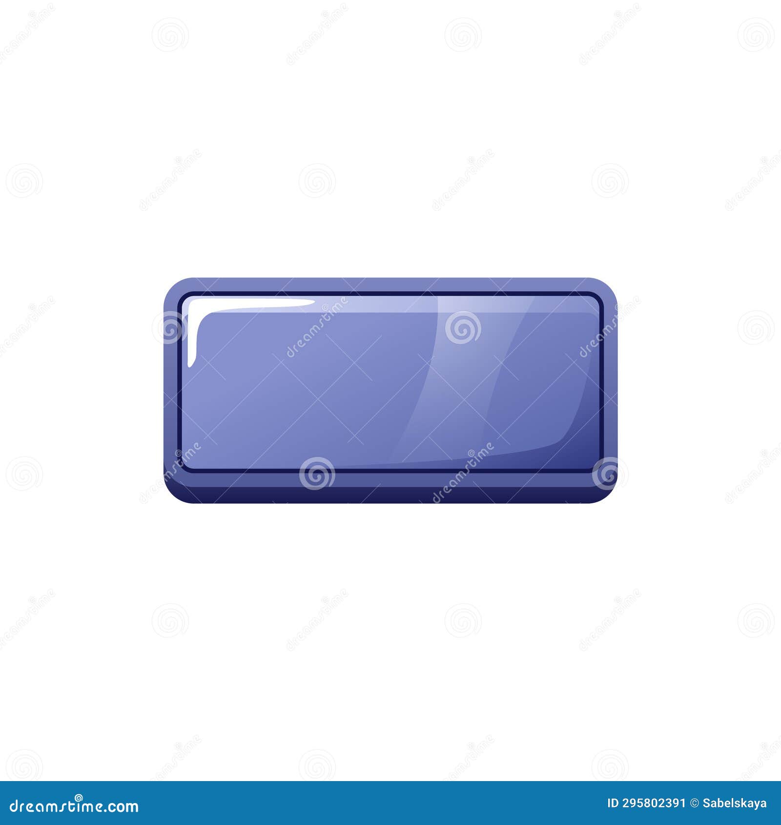 Blue Rectangle Button for Game and Application Flat Style Stock ...