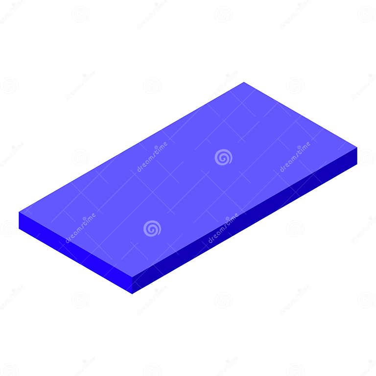 Blue Rectangle Shape Floating in Isometric Perspective Stock Vector ...