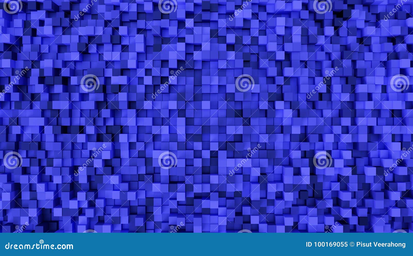 Blue Rectangle Square Pattern 3d Rendering Stock Illustration ...