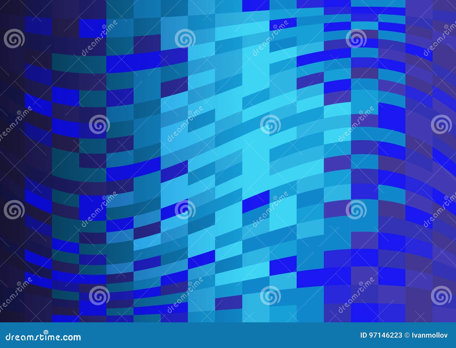 Blue Rectangle Waves stock vector. Illustration of rectangle - 97146223