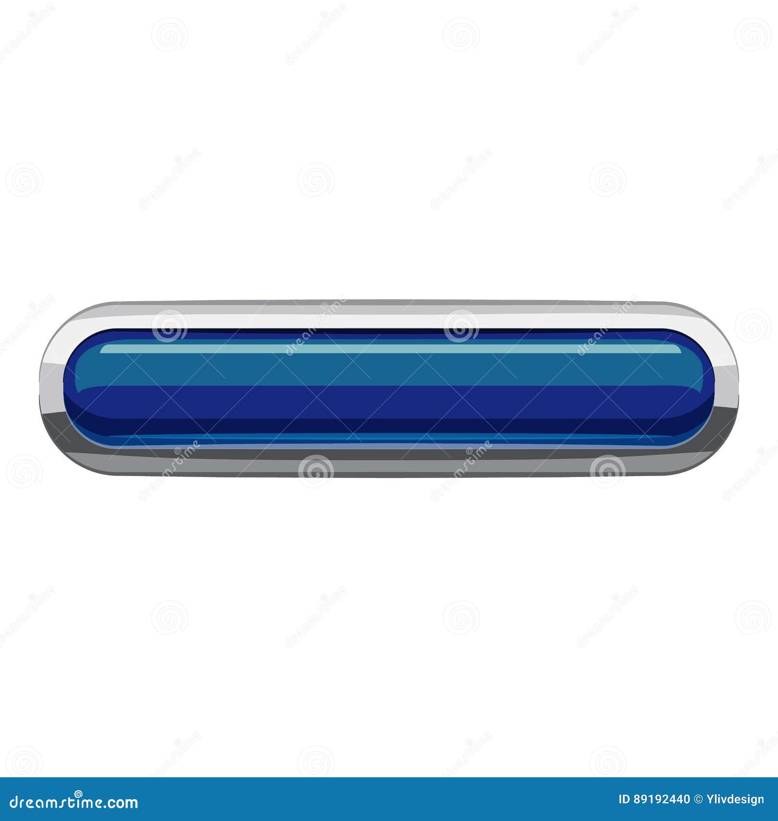 Blue Rectangular Button Icon, Cartoon Style Stock Vector - Illustration ...