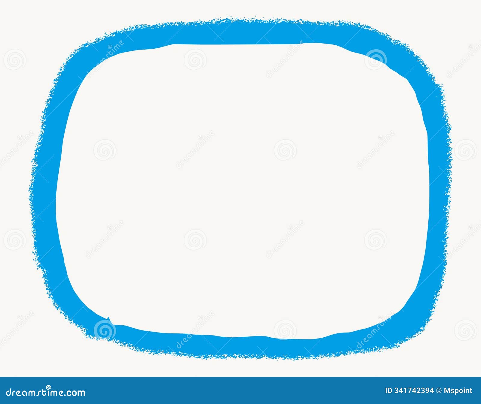 Blue Rectangular Frame with Grunge Torn Edges and Soft Corners. Vector ...