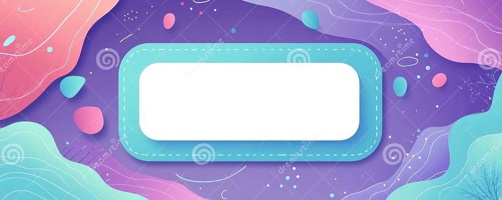 Blue Rectangular Label with Rounded Corners on Abstract Pastel ...
