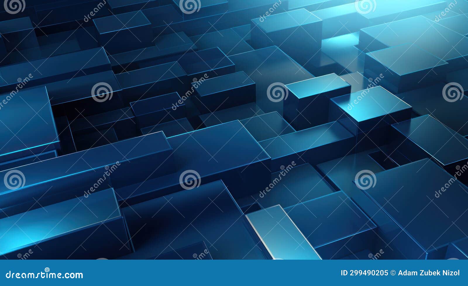 A Blue Rectangular Objects with a Blue Light Stock Illustration ...