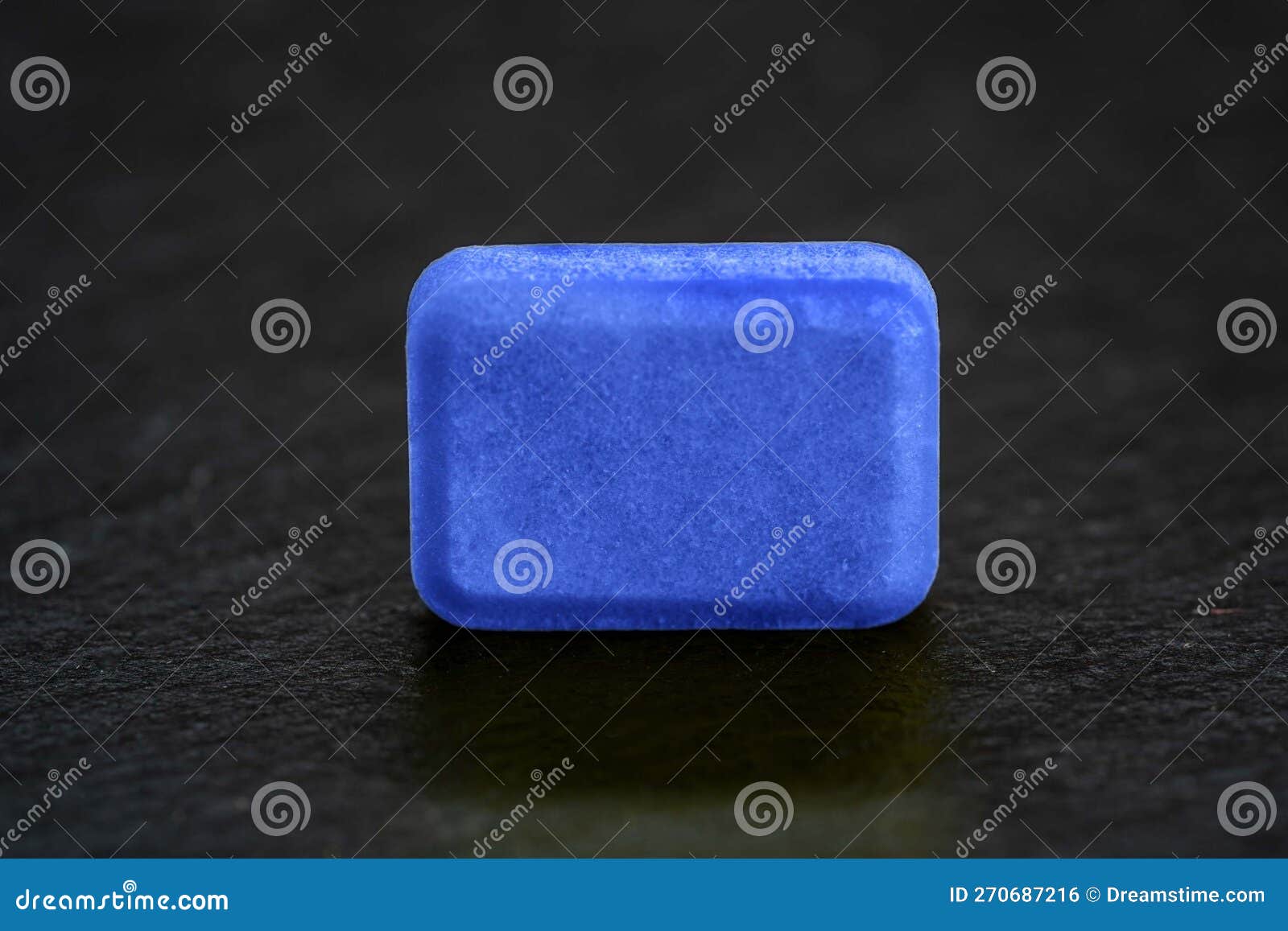 Blue Rectangular Pill on Black Background Stock Photo - Image of ...