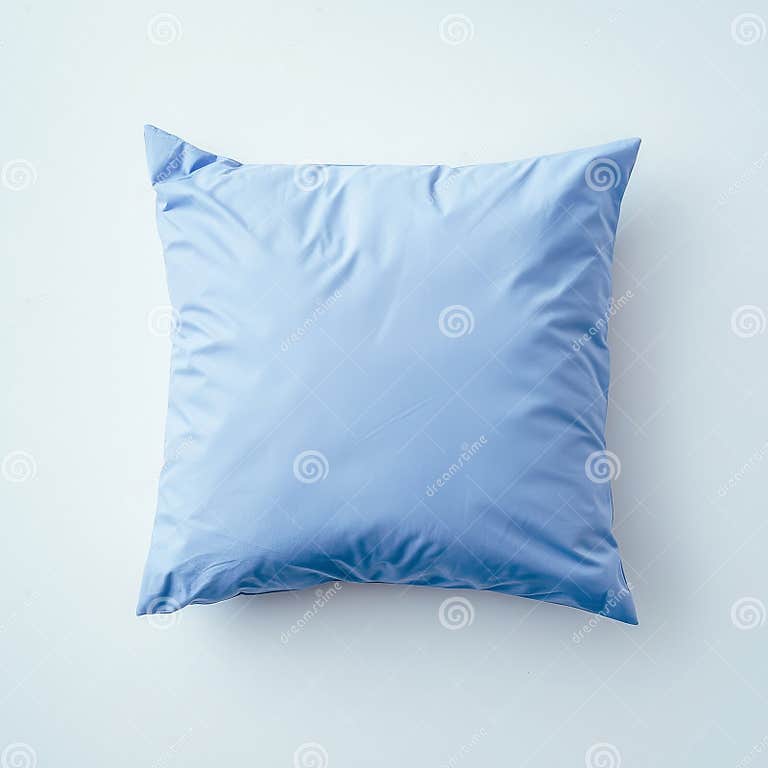 A Blue Rectangular Pillow for Sleep and Rest Isolated on a Transparent ...