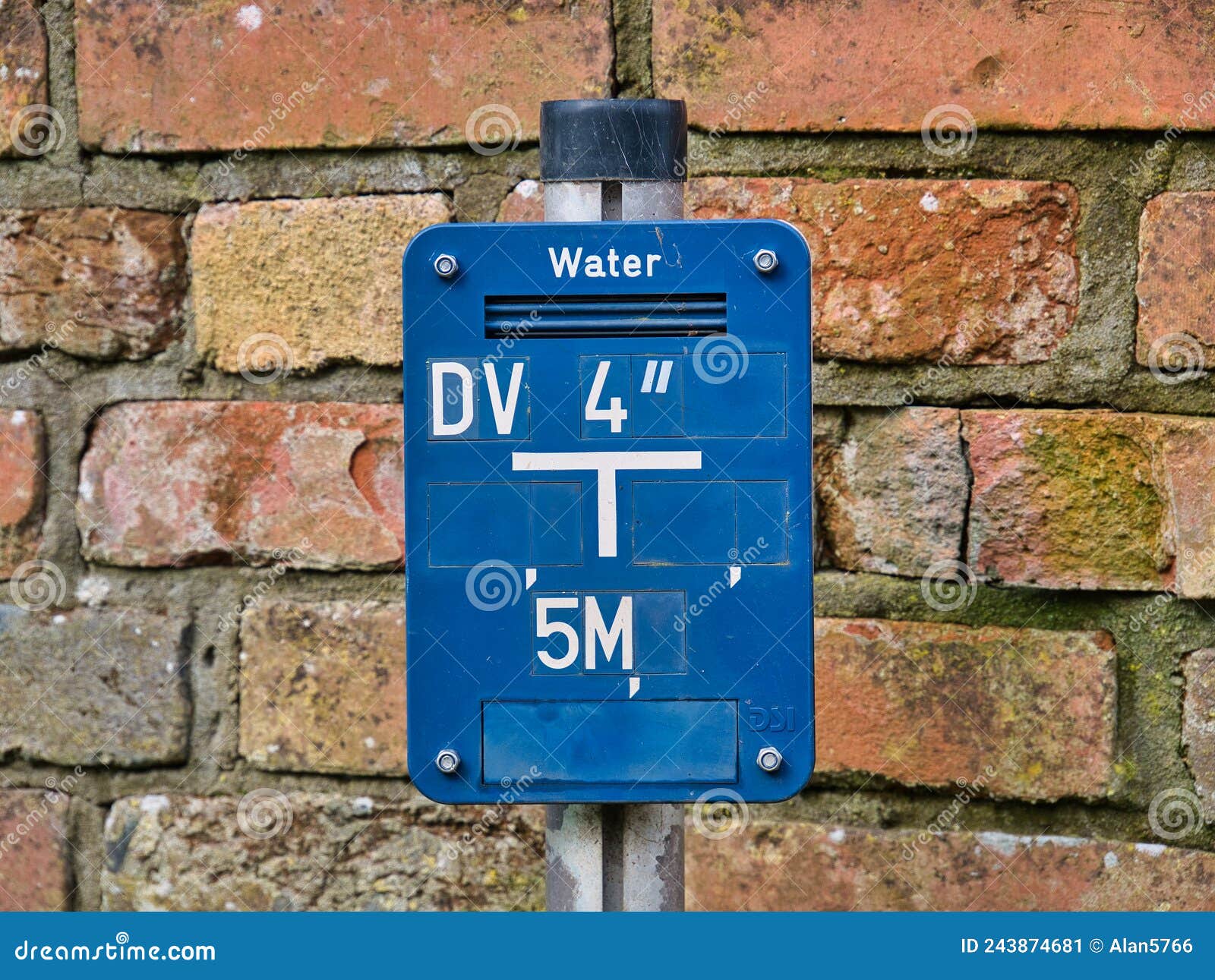 A Blue, Rectangular Sign on a Metal Post Indicates the Location of ...