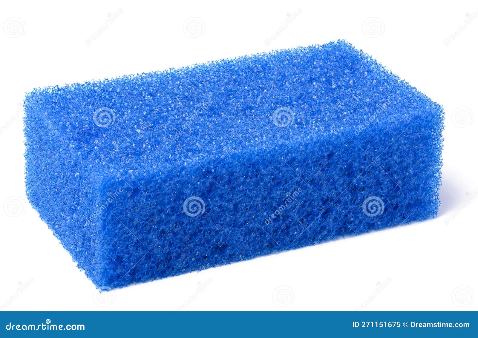 A Blue Rectangular Sponge on a White Isolated Background Stock Image ...