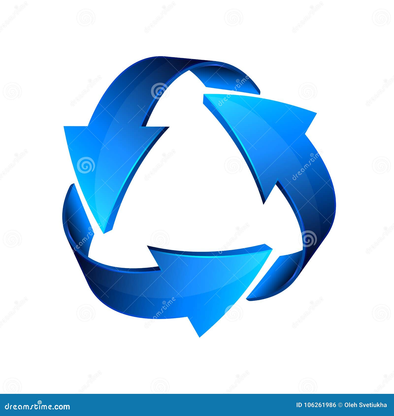 Blue Recycle Arrows, Recycle Simbol, Stock Illustration - Illustration ...