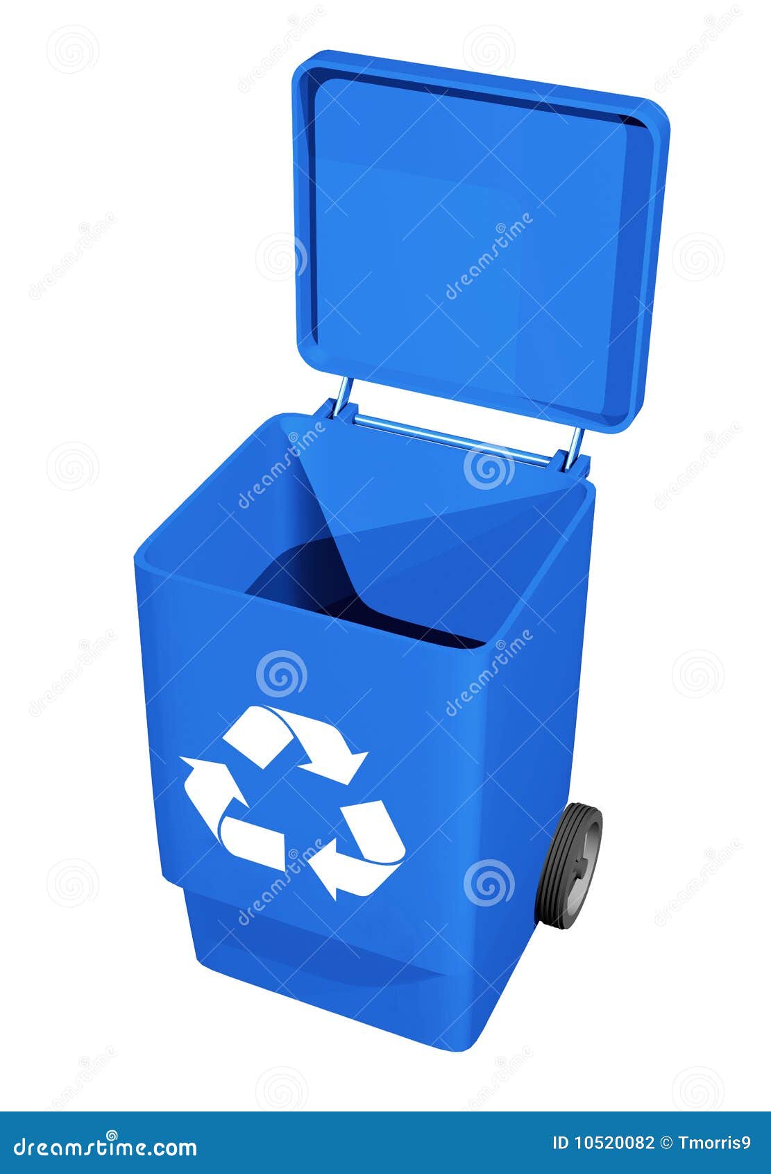 Blue Recycle Bin stock illustration. Illustration of trash - 10520082
