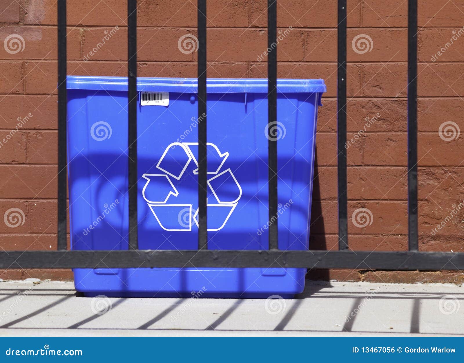 Blue Recycle Bin stock photo. Image of environmental - 13467056