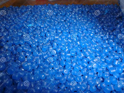 Blue Recycled Polyethylene Pellet Stock Image - Image of natural, grade ...