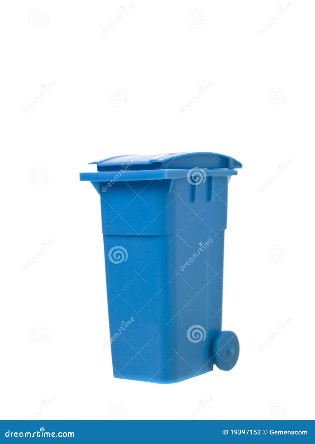 Blue Recycling Bin stock photo. Image of garbage, wheeled - 19397152