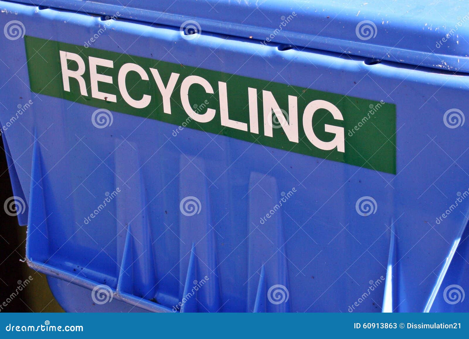 Blue Recycling Bin stock image. Image of blue, home, municipal - 60913863