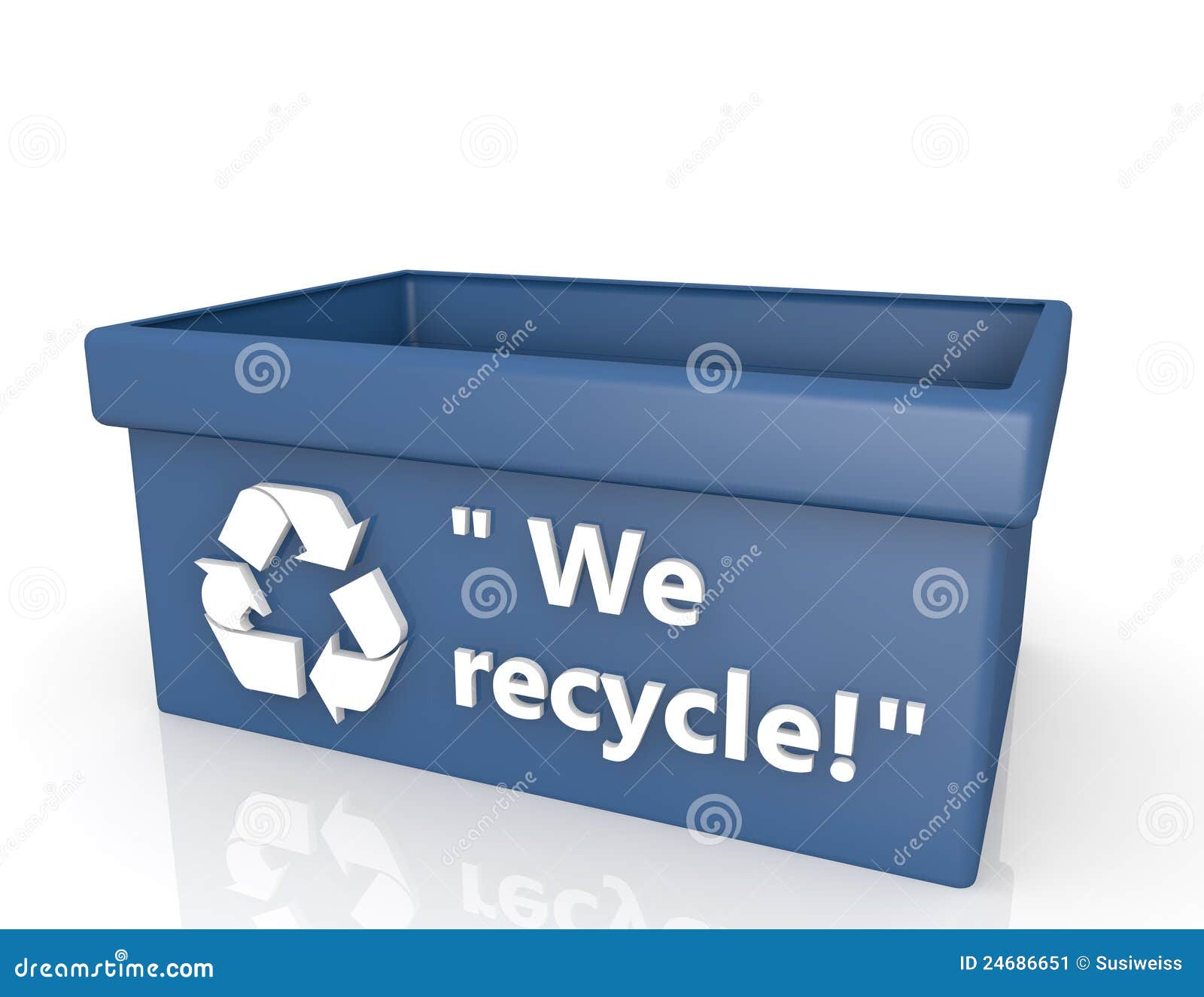 Blue recycling box stock illustration. Illustration of helping - 24686651