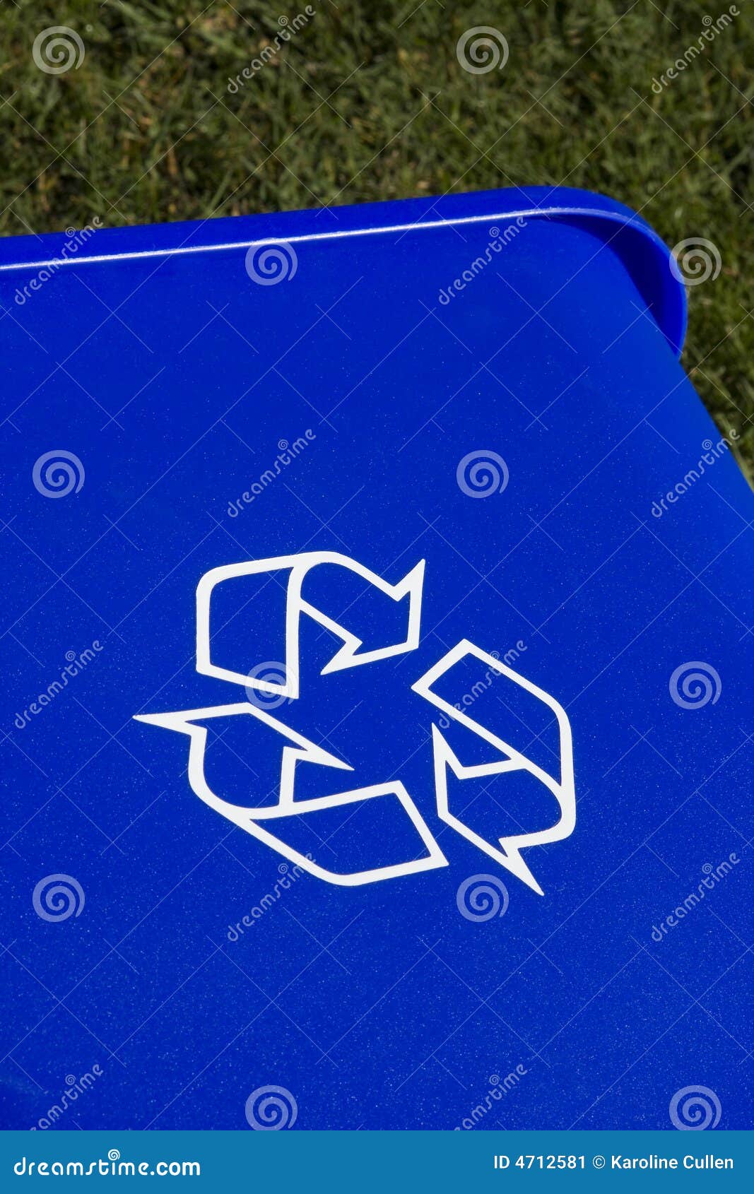 Blue Recycling Box on Grass Stock Image - Image of reduce, green: 4712581