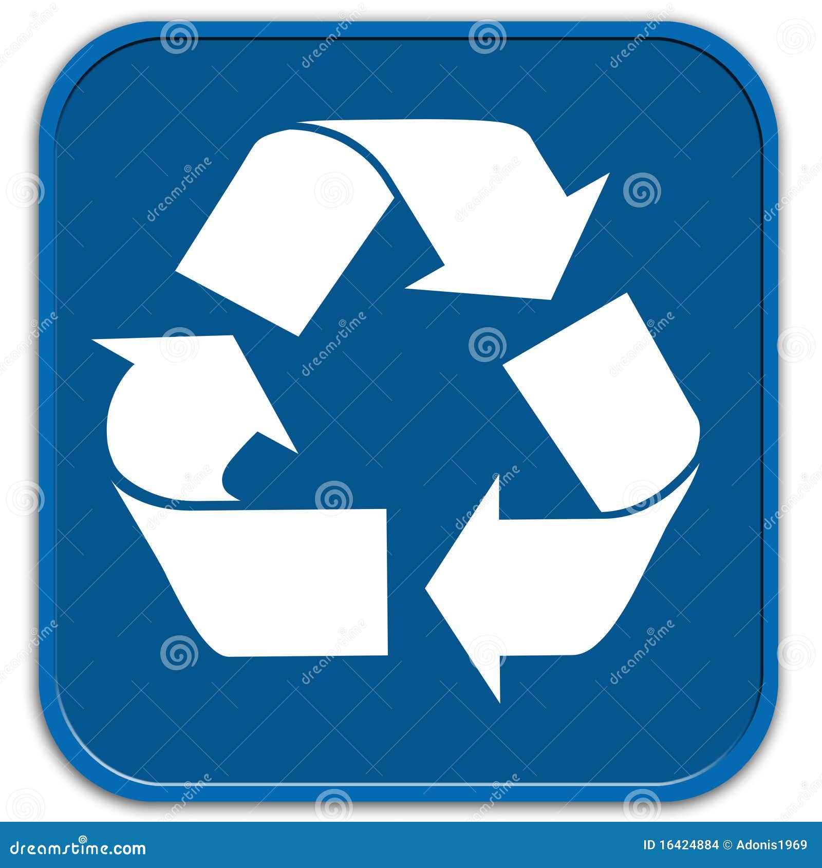 Blue recycling button stock illustration. Illustration of button - 16424884