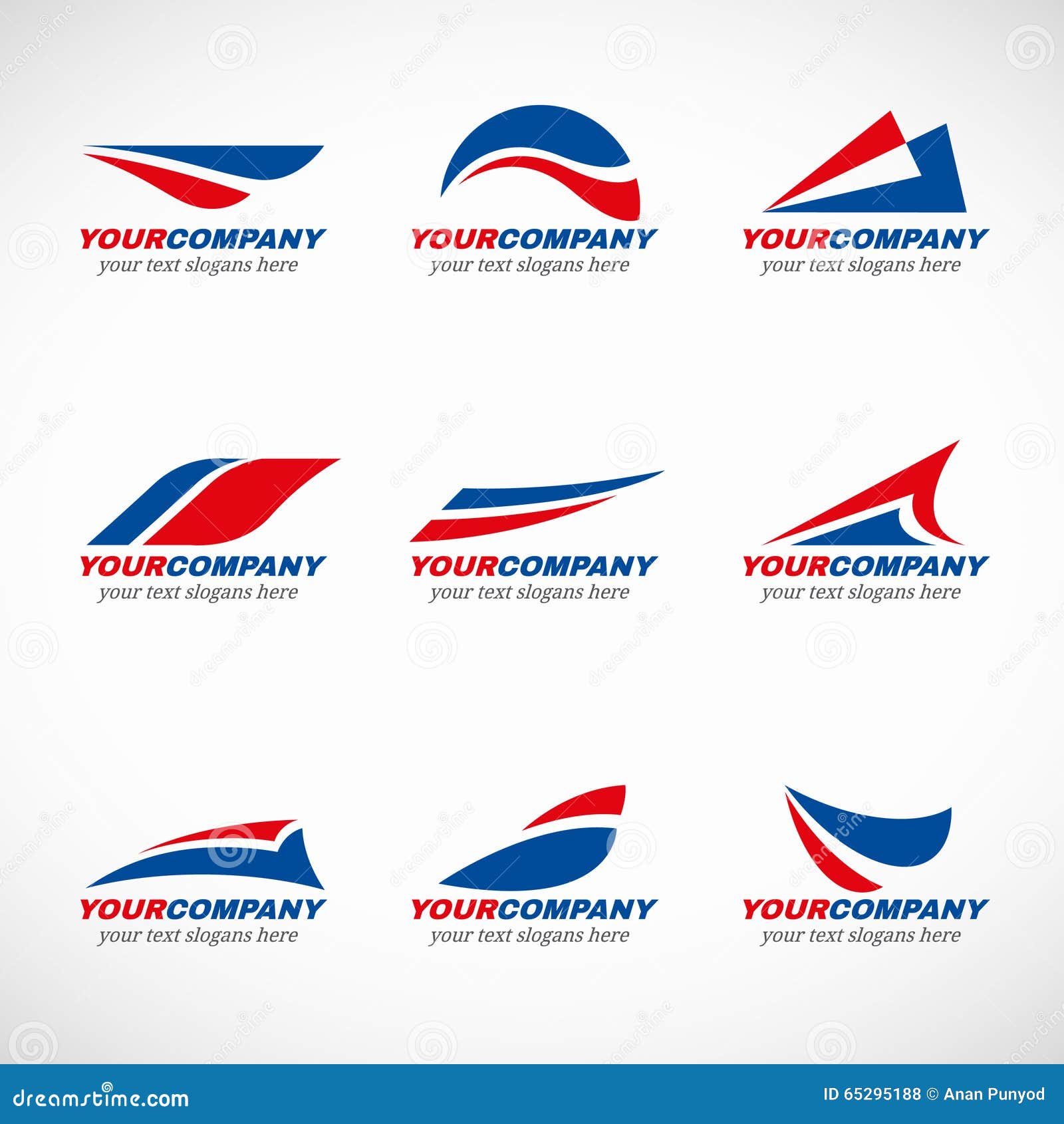 Blue and Red Airplane Logo Vector Design Stock Vector - Illustration of ...