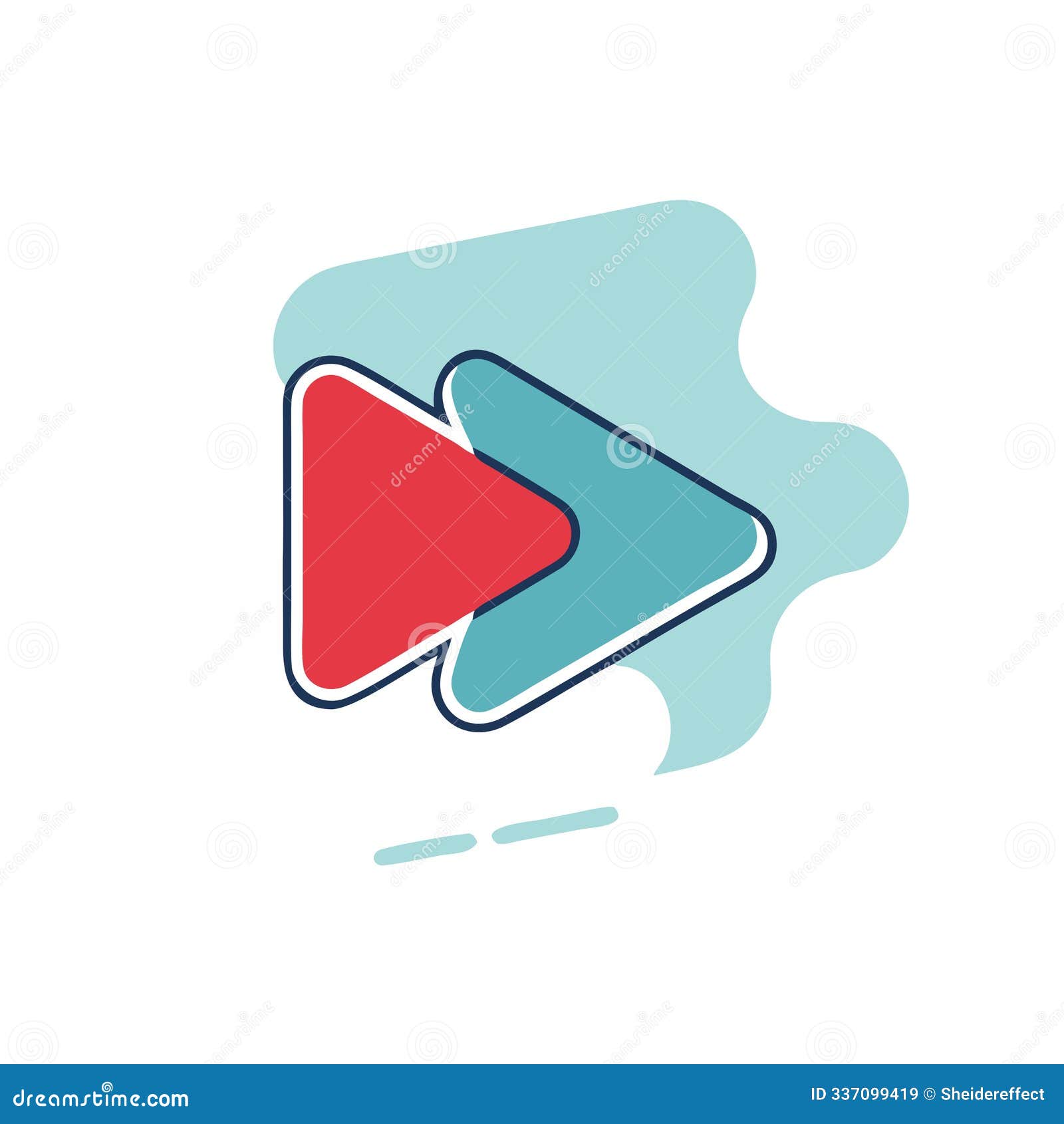 A Blue and Red Arrow Pointing To the Right Stock Illustration ...