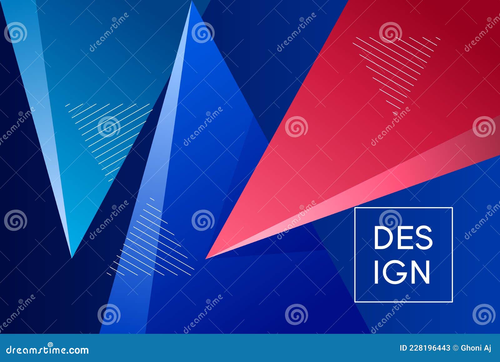 Blue and Red Abstract Background Triangle Glass Style Stock Vector ...