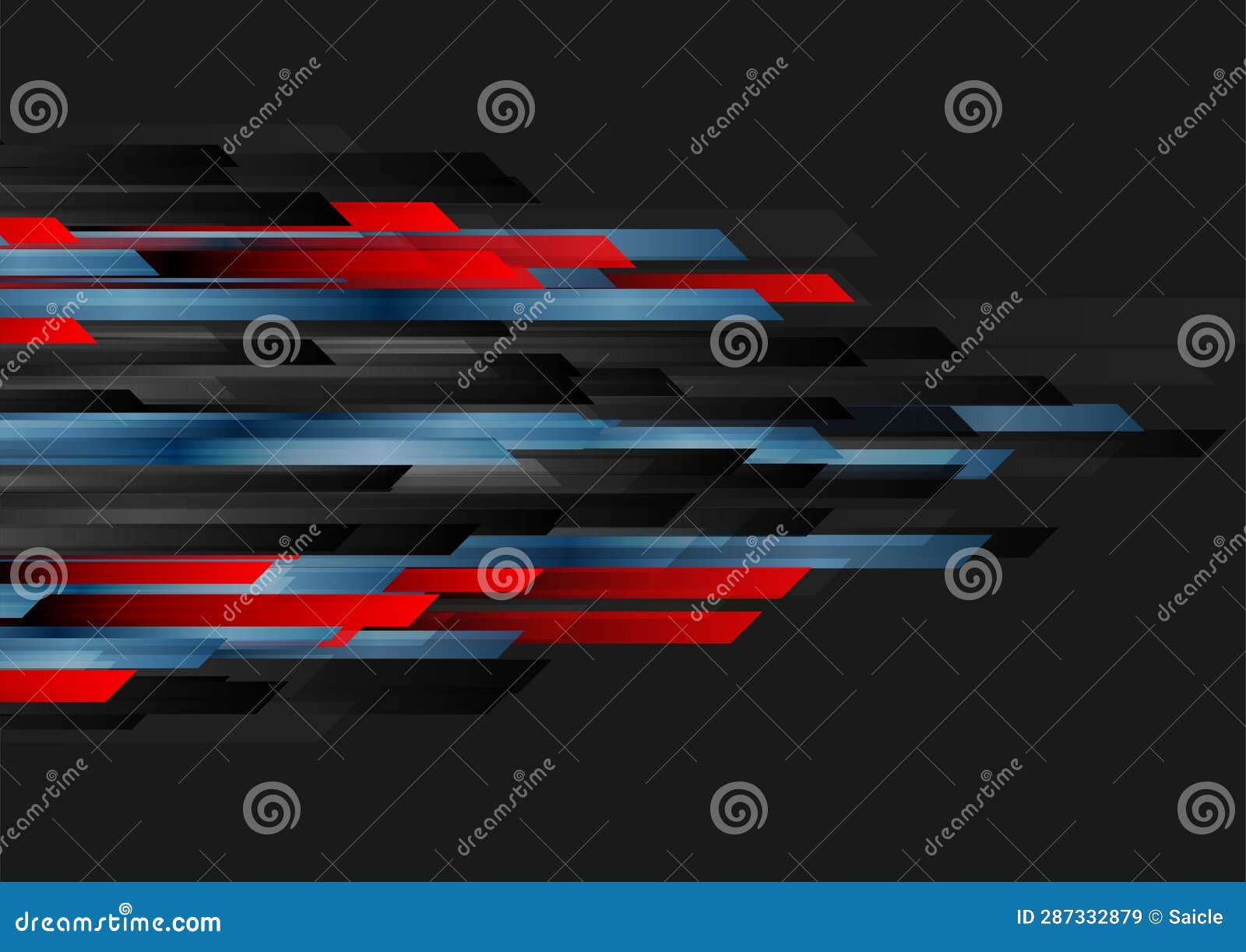 Blue, Red and Black Hi-tech Geometric Abstract Background Stock Vector ...