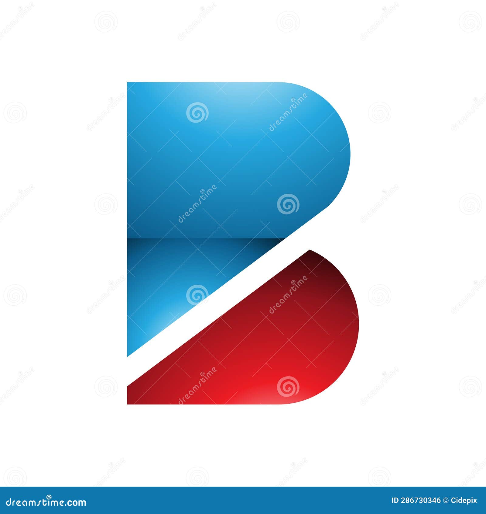 Blue and Red Bold Glossy Letter B Icon Stock Vector - Illustration of ...