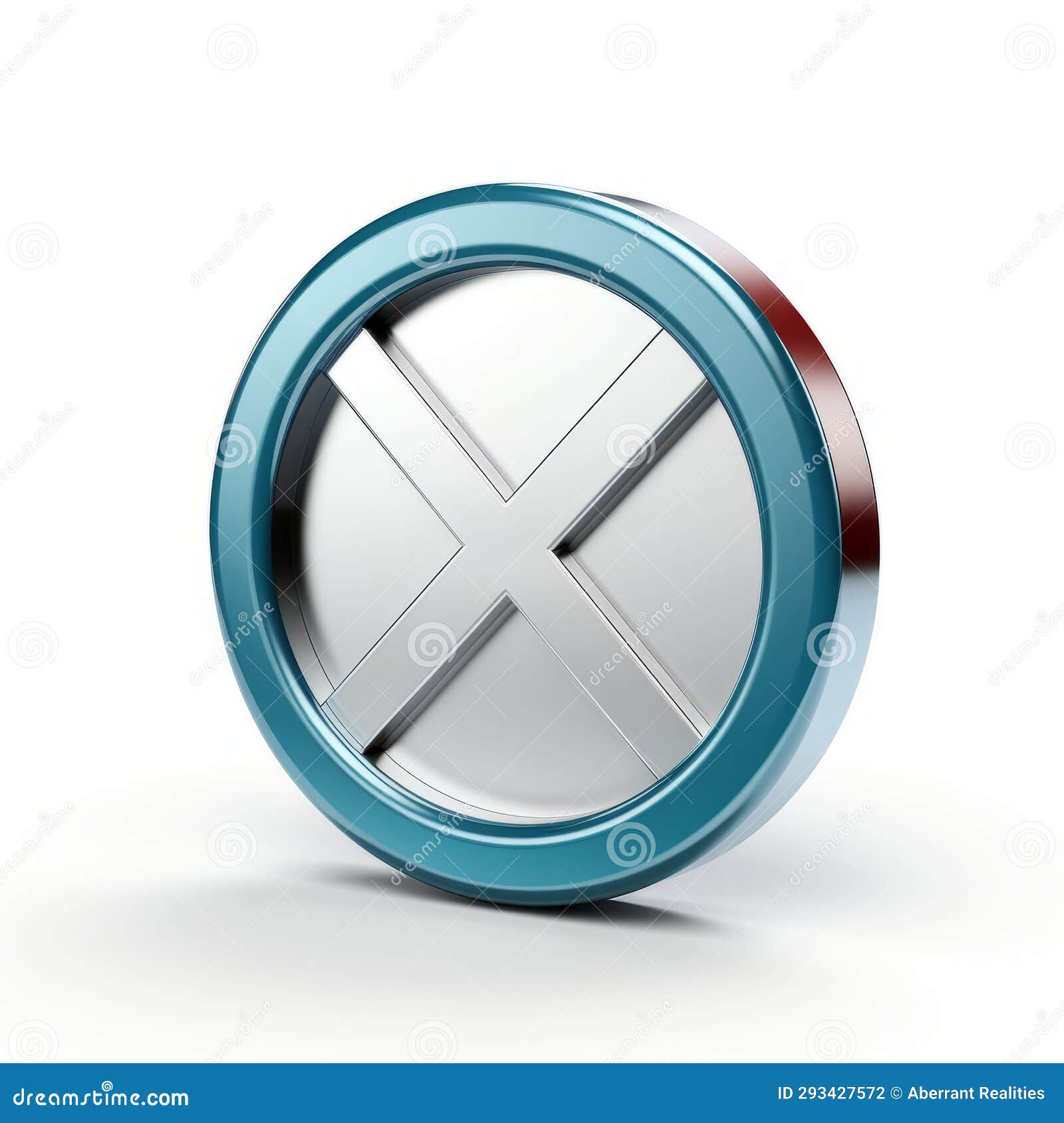 A Blue and Red Button on a White Background Stock Illustration ...