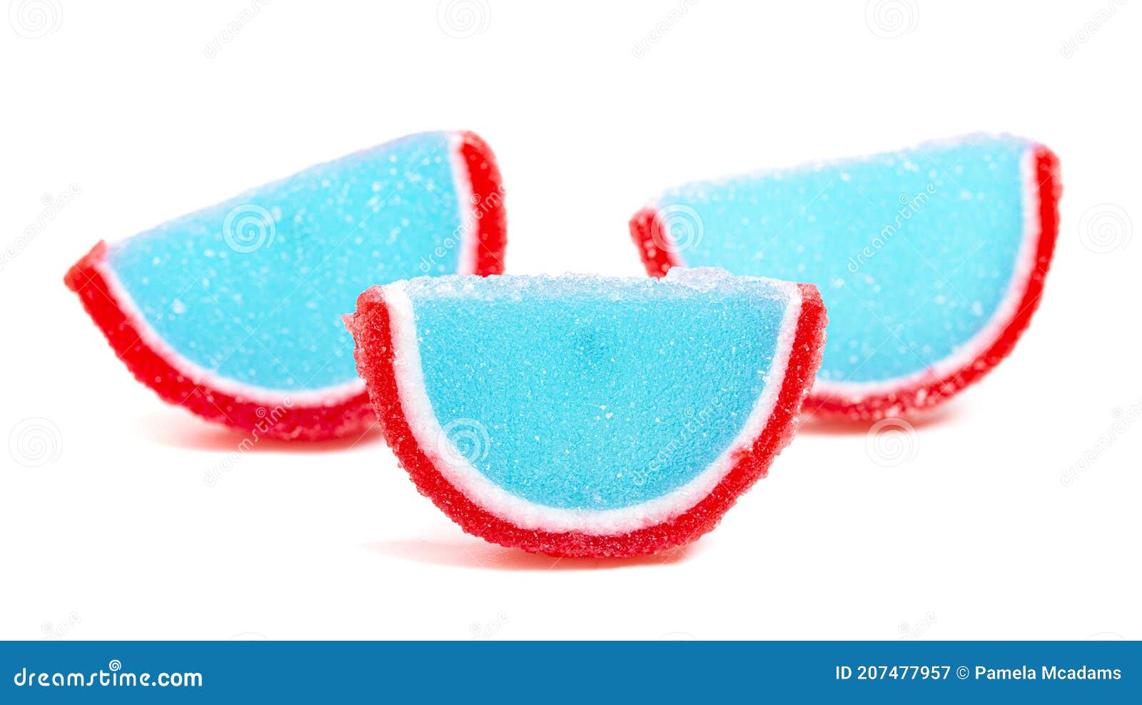 Blue and Red Candy Fruit Slice on a White Background Stock Image ...