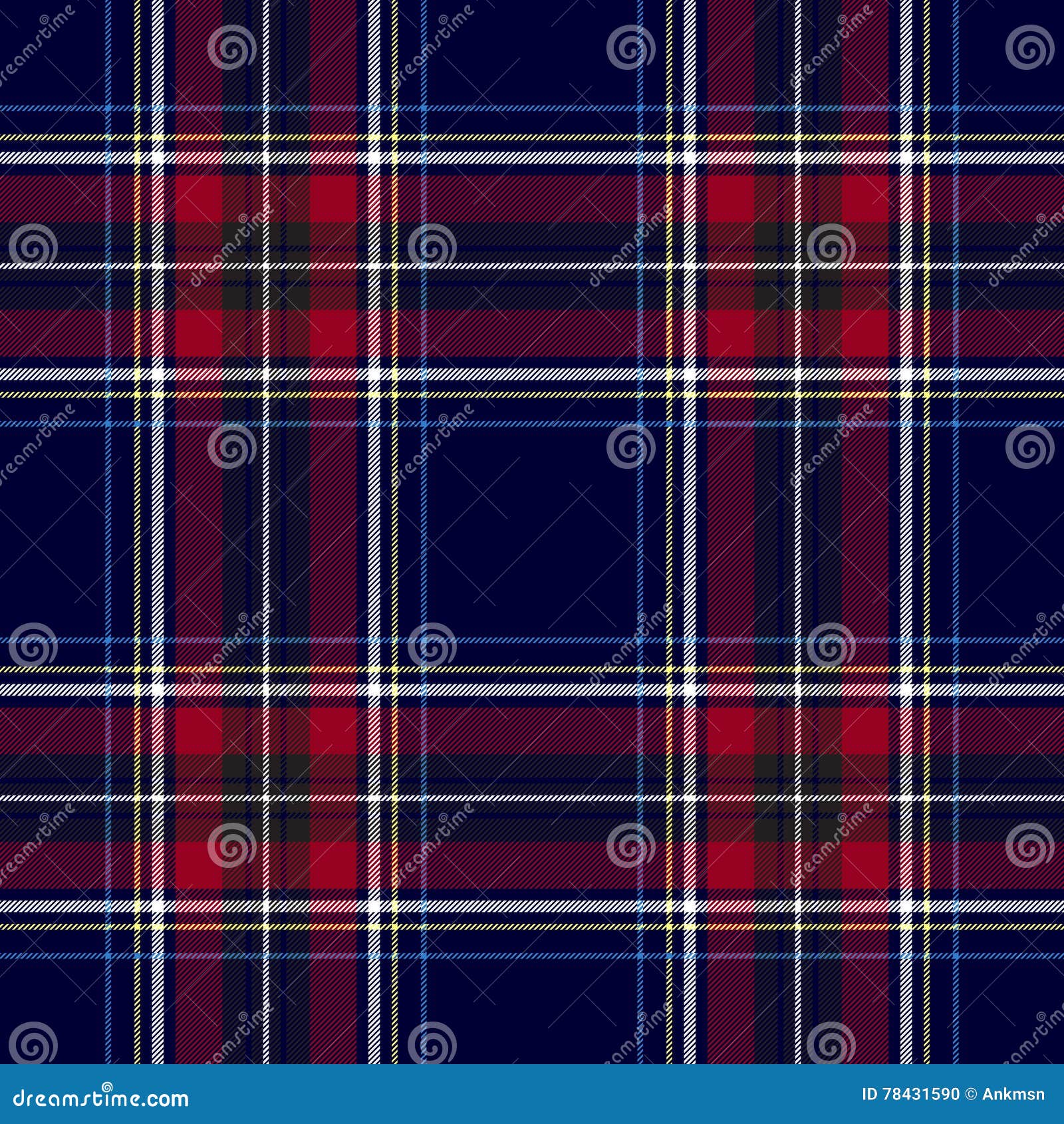 Blue Red Check Tartan Textile Seamless Pattern Stock Vector ...