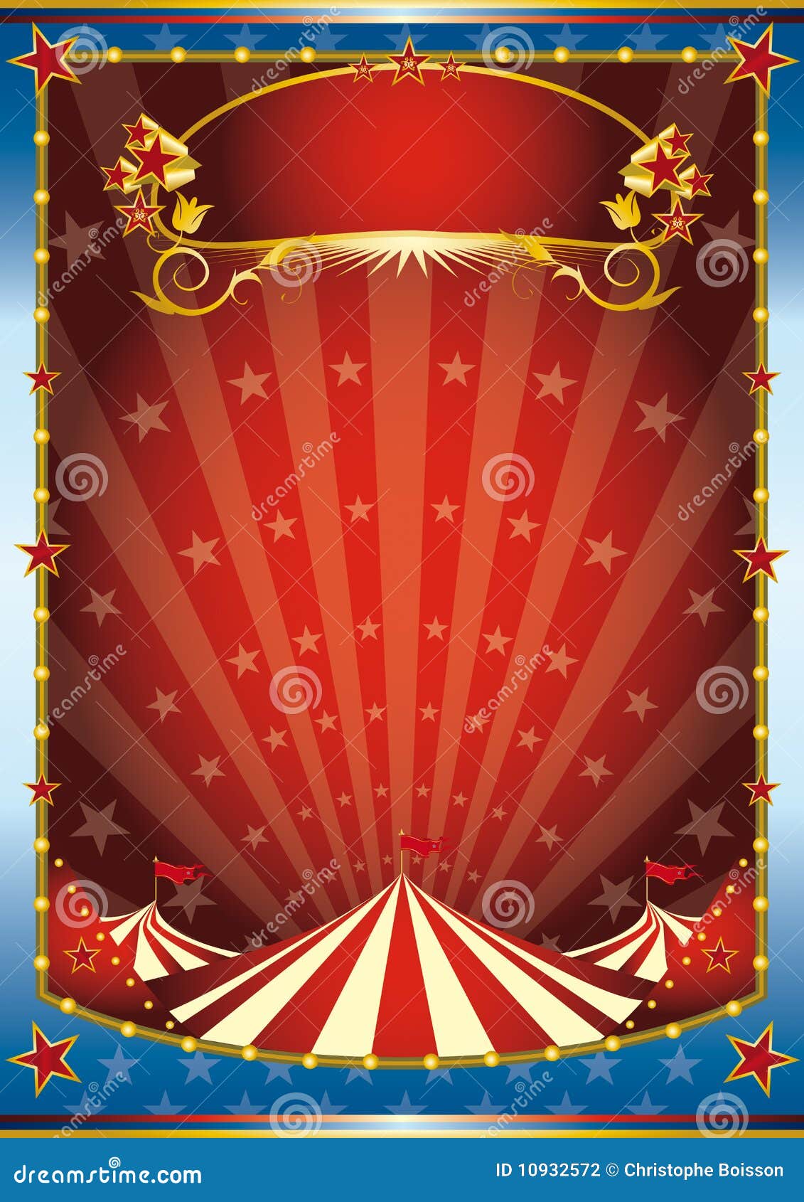 Blue and Red Circus Background Stock Vector - Illustration of insignia ...