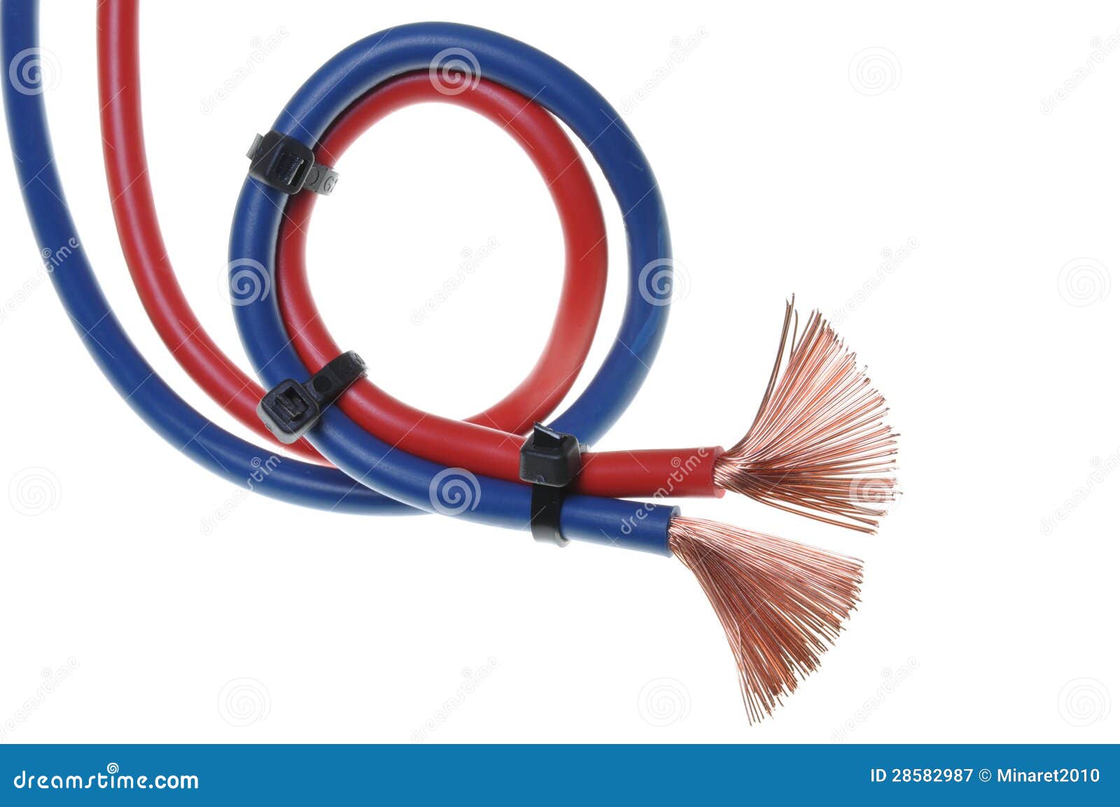 Blue and Red Cord Used on Electrical Installations Stock Image - Image ...