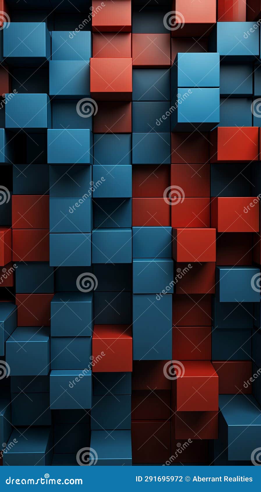 Blue and Red 3d Cubes Wallpapers Stock Illustration - Illustration of ...