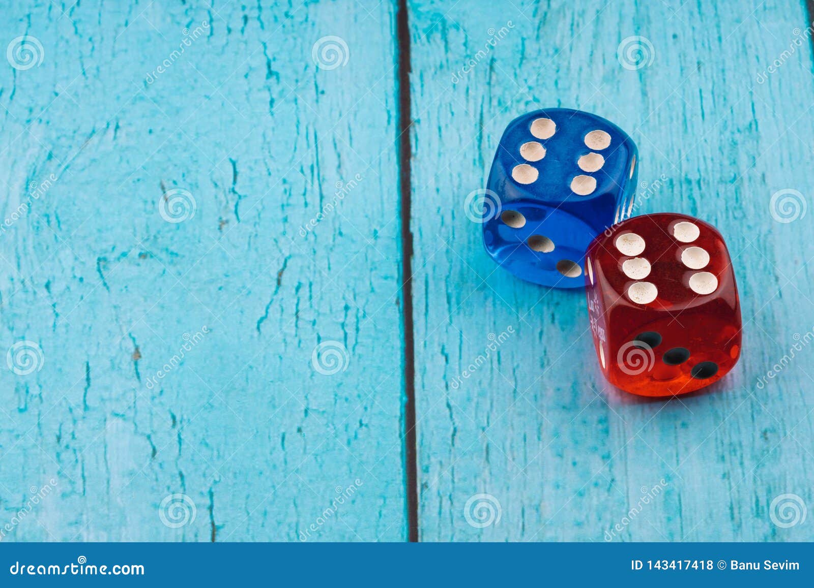 Blue and red dice stock photo. Image of addiction, blue - 143417418