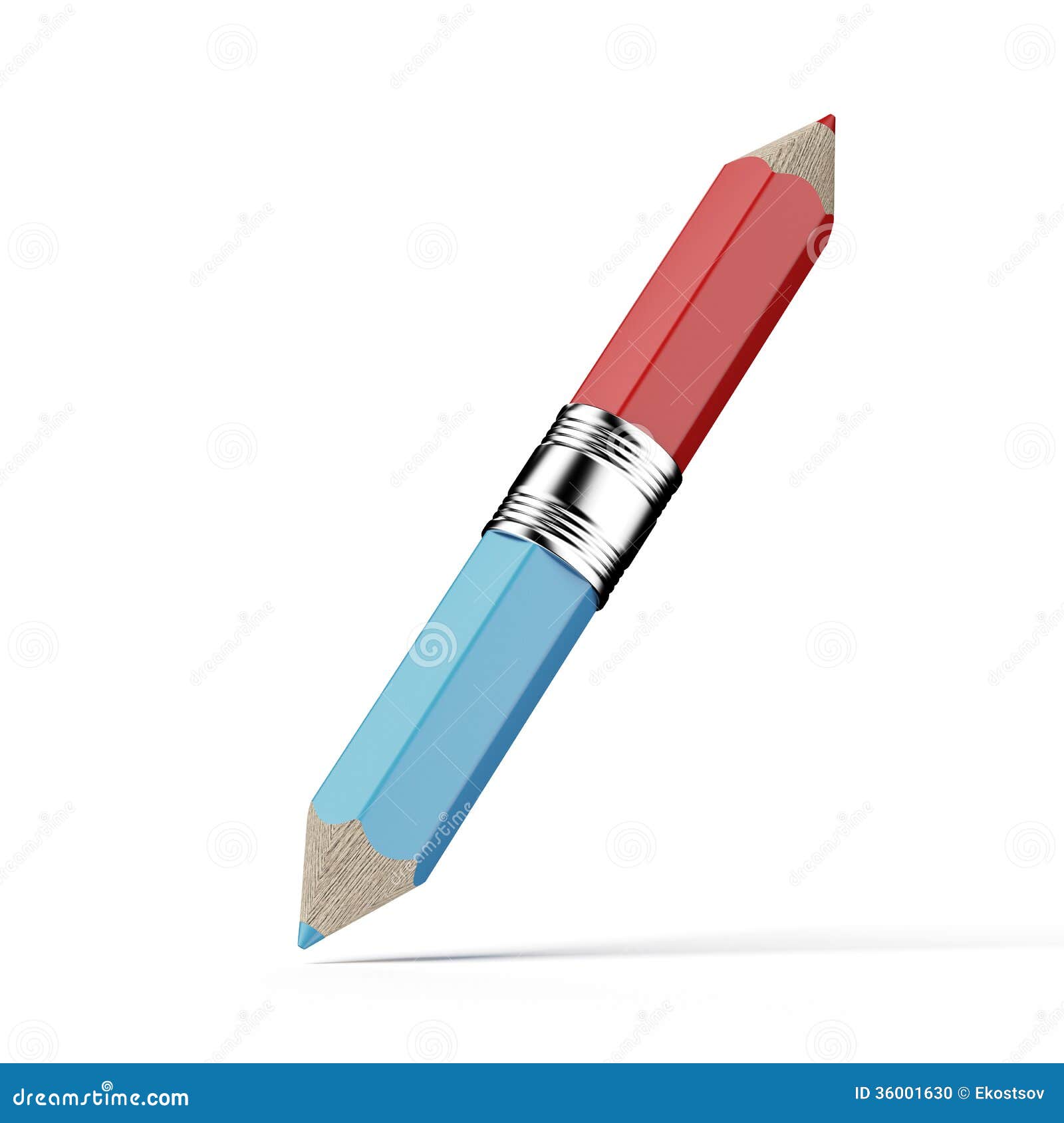 Blue and Red Double Color Pencil Stock Photo - Image of color, drawing ...