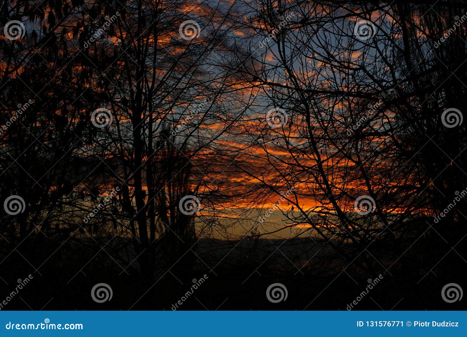 Sunset autumn sky stock image. Image of afterglow, redevening - 131576771