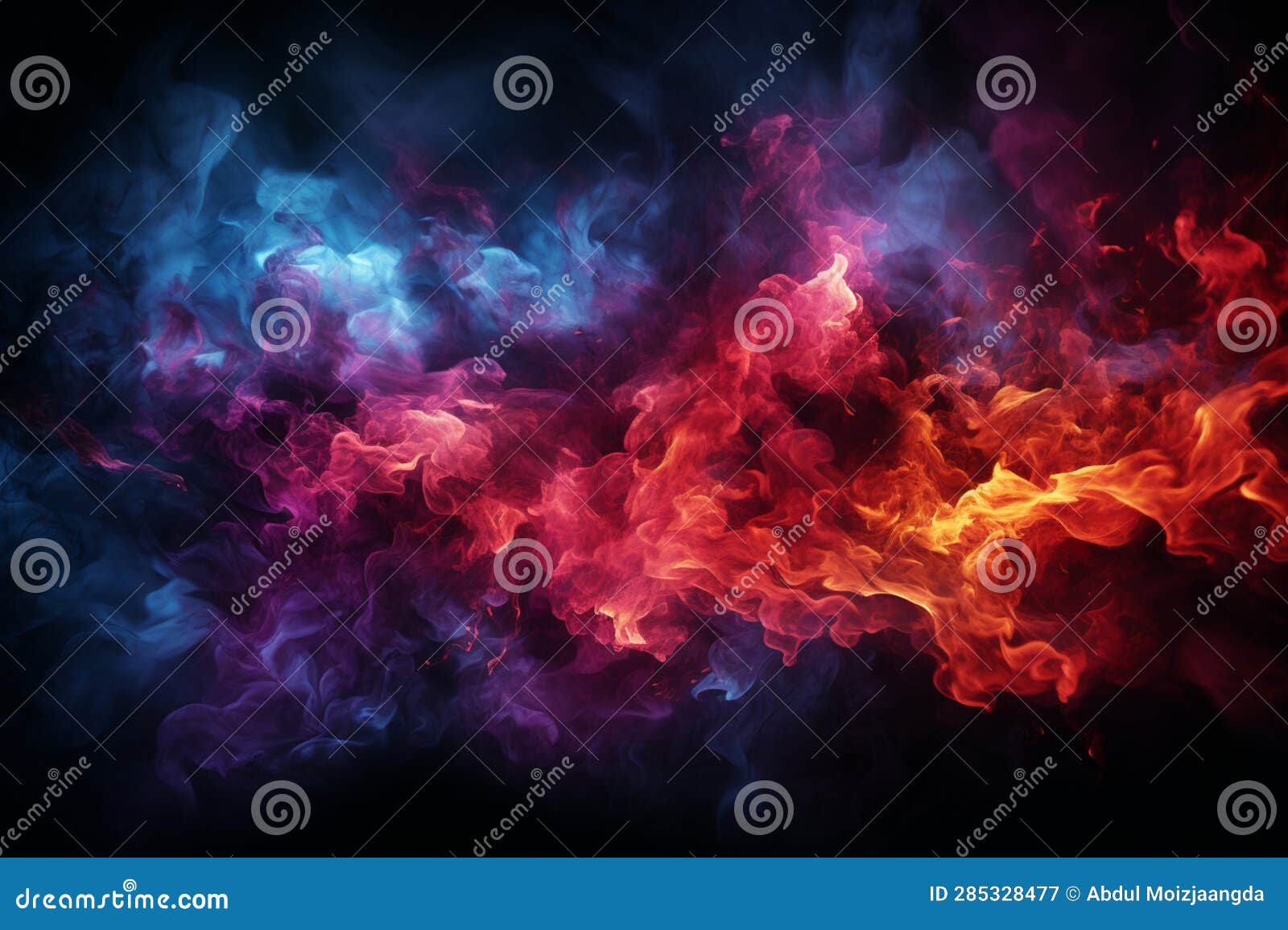 Blue and Red Fire on Dark Backdrop Stock Illustration - Illustration of ...