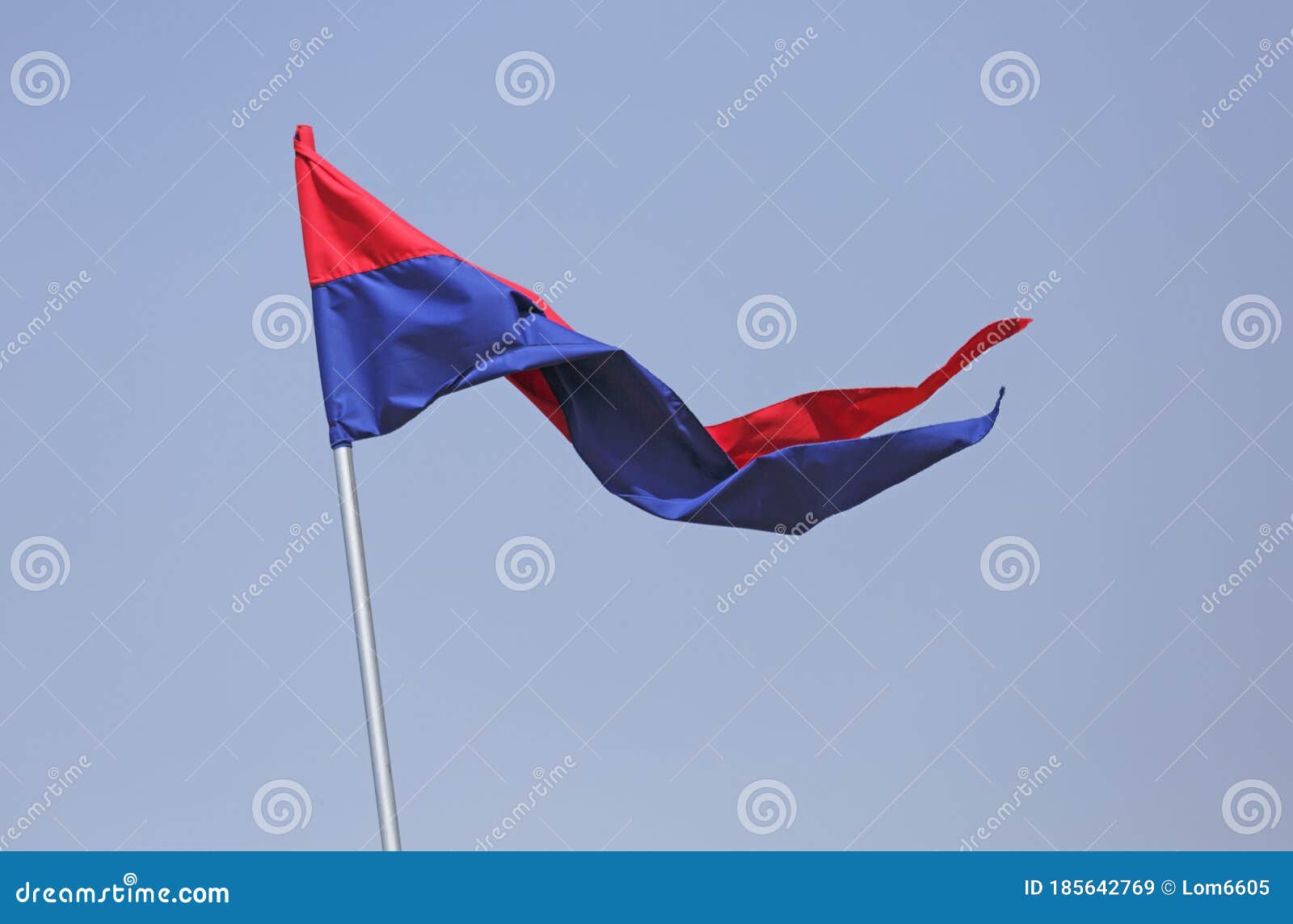 Blue with red flags stock image. Image of holiday, design - 185642769