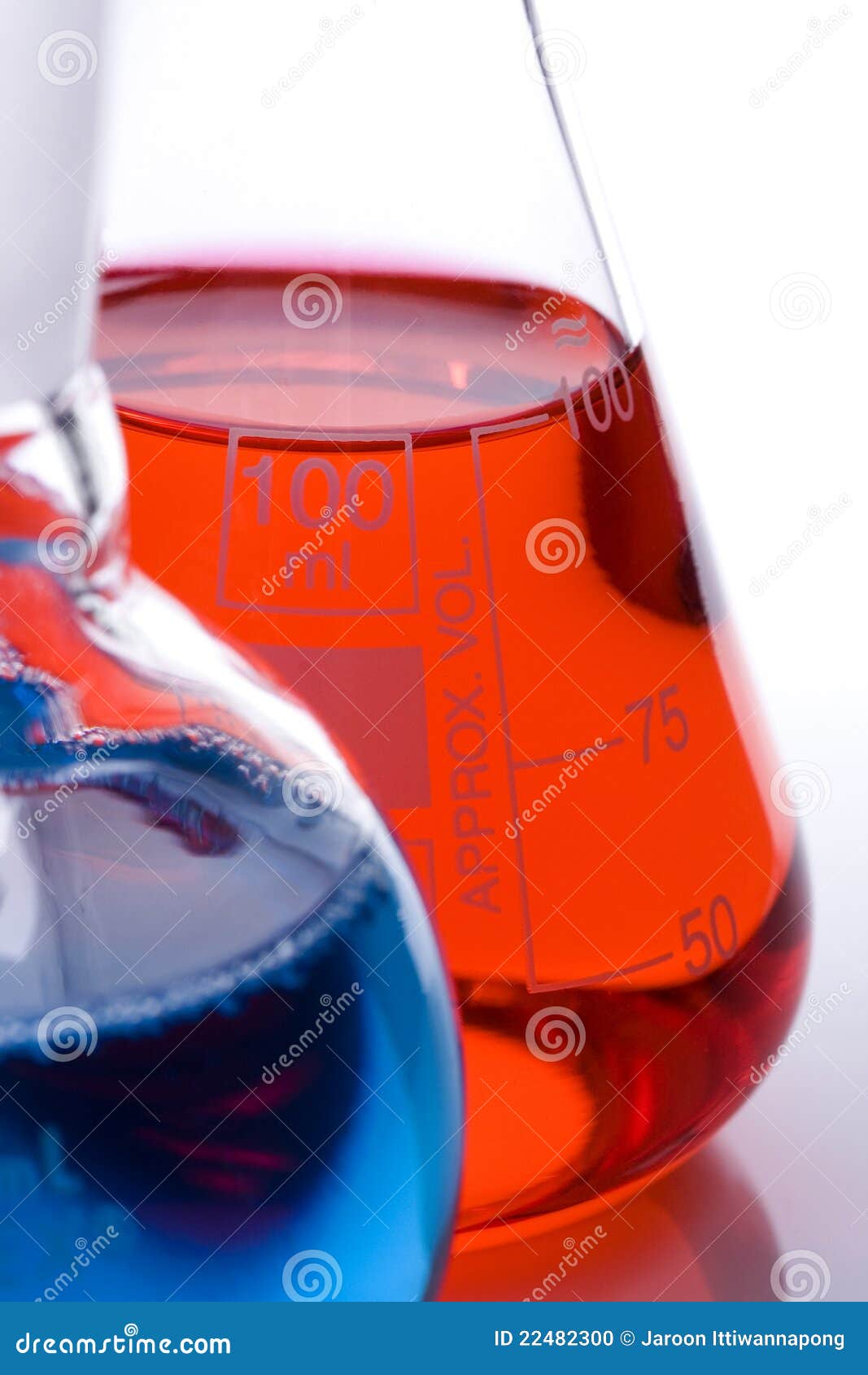 Blue and red flasks stock photo. Image of small, objects - 22482300