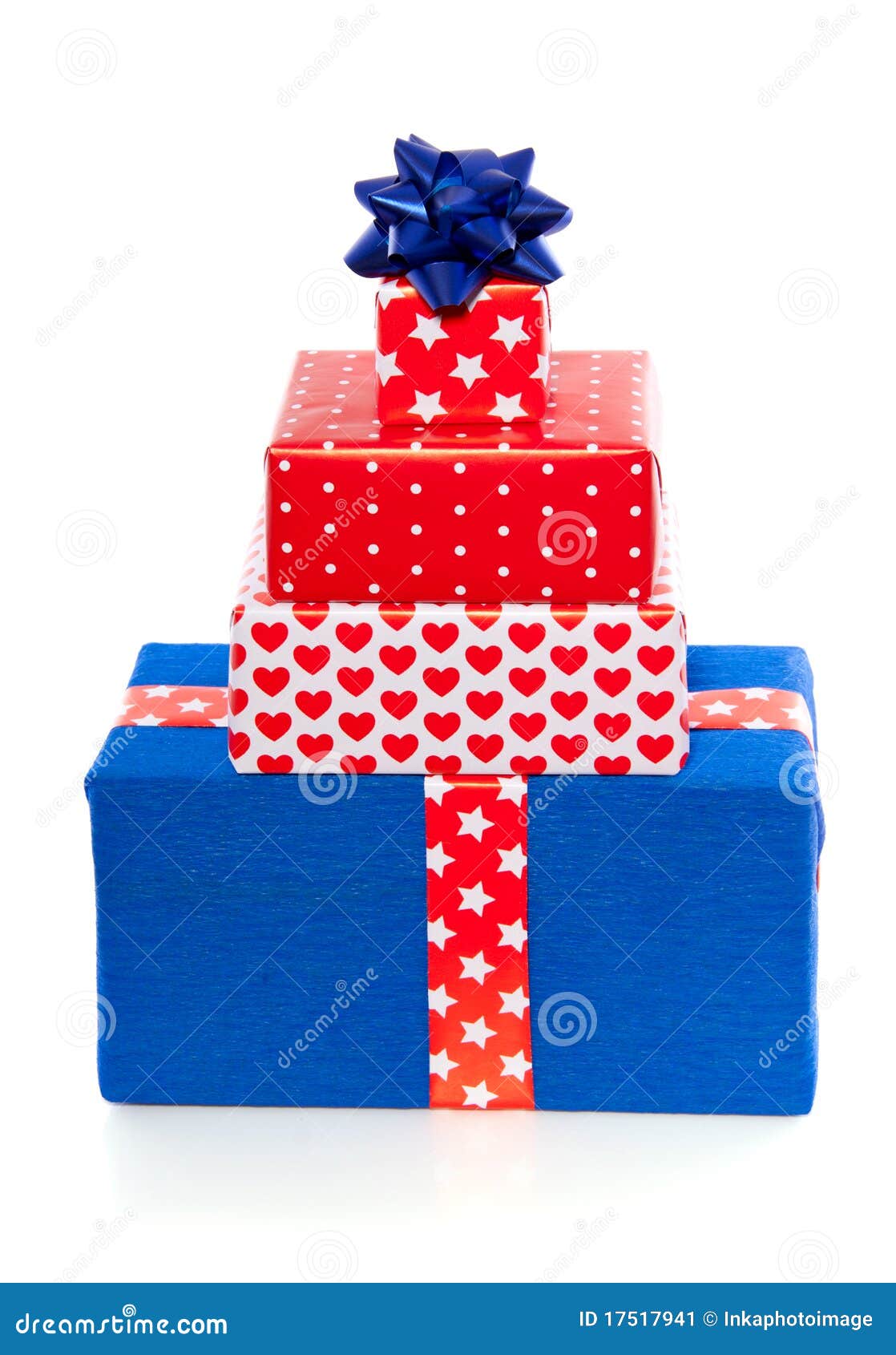 Blue and red gifts stock image. Image of decoration, holiday - 17517941