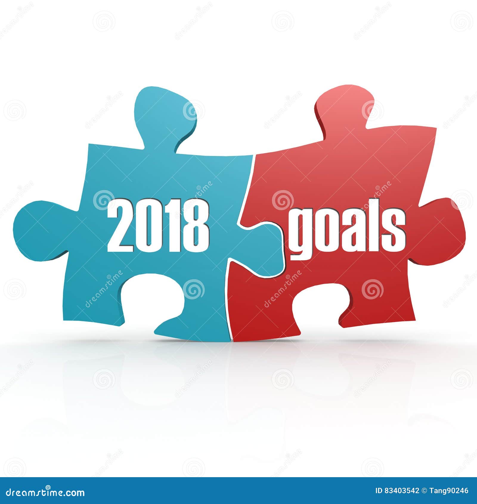 Blue and Red with 2018 Goals Puzzle Stock Illustration - Illustration ...
