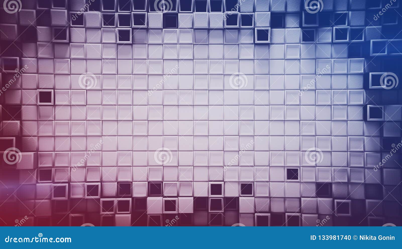 Blue and Red Gradient Frame of 3D Cubes with Free Space Stock ...