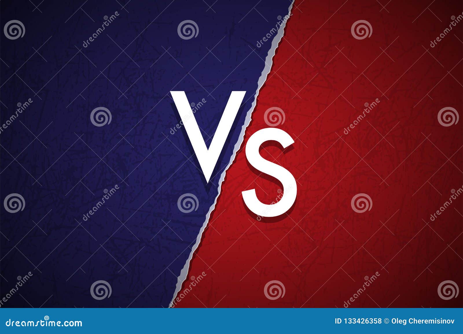 Blue and Red Grunge Versus Logo. Vector VS Icon. Stock Vector ...