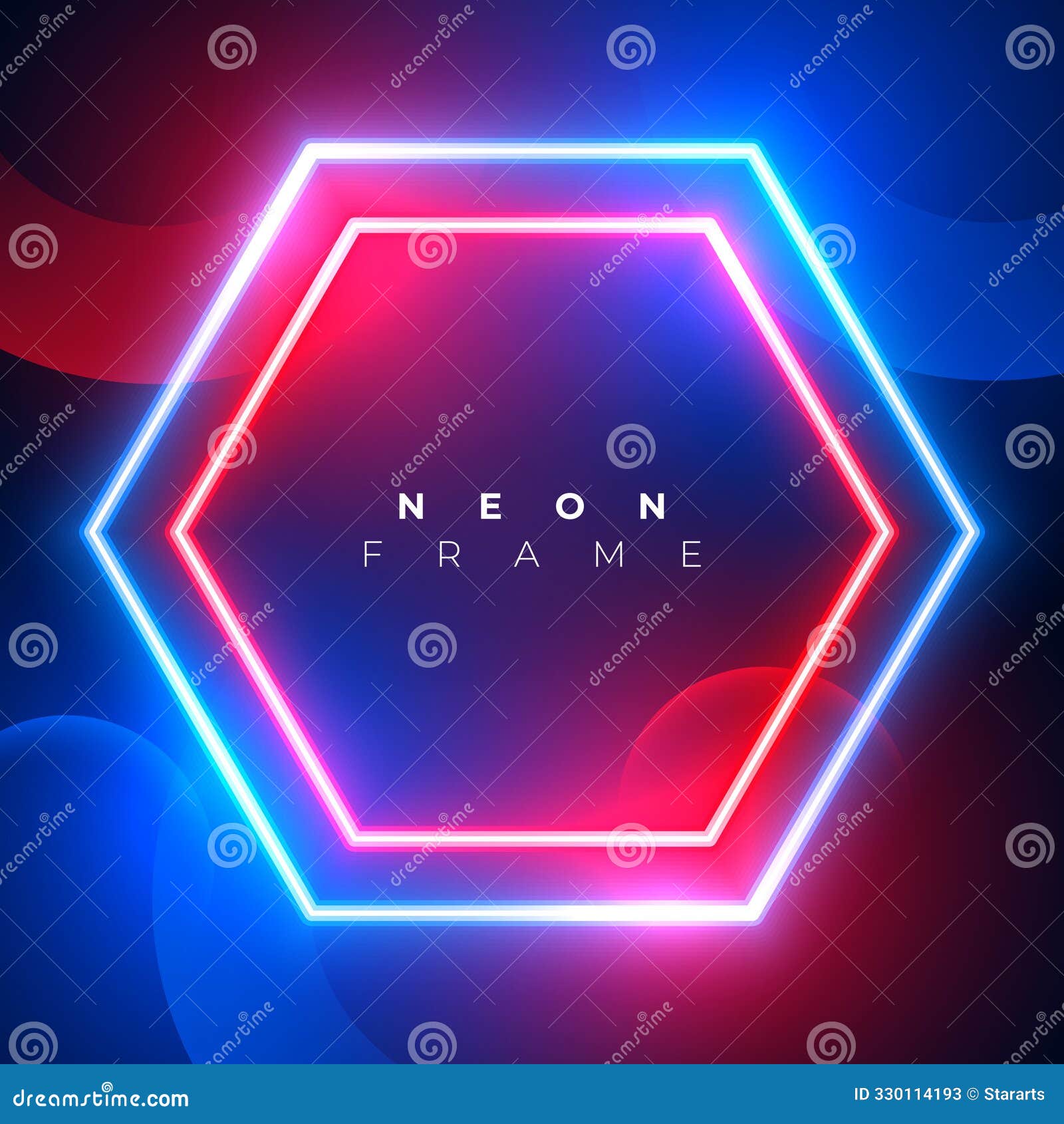 Neon Shape On Blue Textured Background. Gradient Color Background ...
