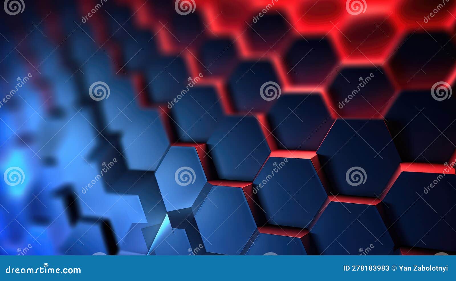 Blue Red Honeycomb Technology Background. Generative AI Stock ...