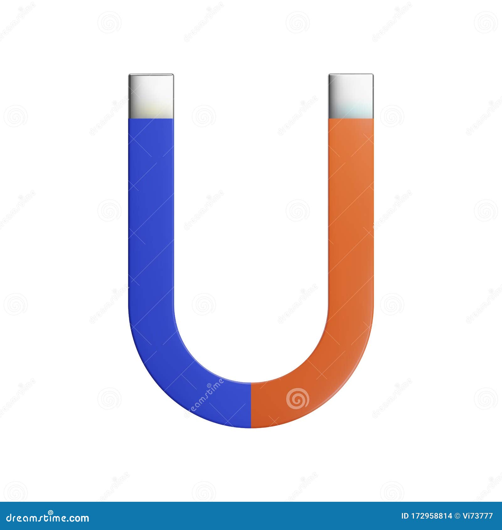 Blue and Red Horseshoe Magnet Top View. Realistic Vector Illustration ...